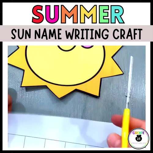 Summer Sun Name Craft | Preschool & Kindergarten Name Craft Activity