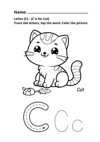 Alphabet Tracing and Coloring Workbook | A-Z Letters | Printable