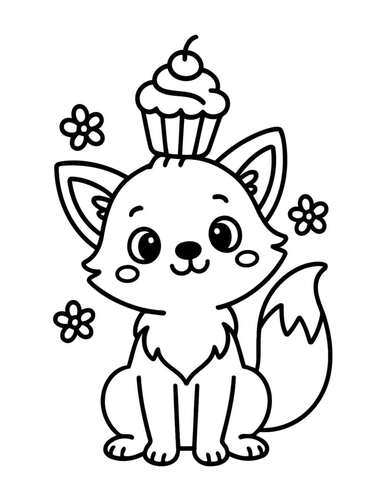 Sweet Critter Cupcakes Coloring Pages for Kids | 45 Cute Animal Treat ...