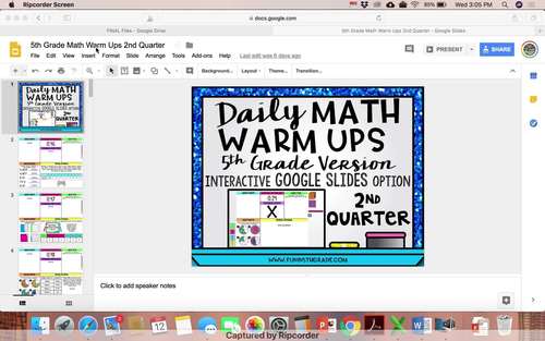 5th Grade Math Morning Work | Math Warm Ups | Digital & Print | TPT