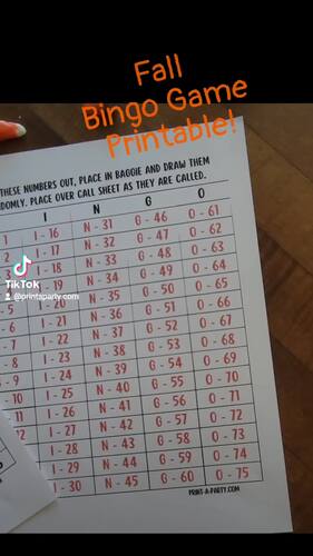 Printable Fall Autumn Pumpkin Bingo Game for classroom Q50 with call sheets