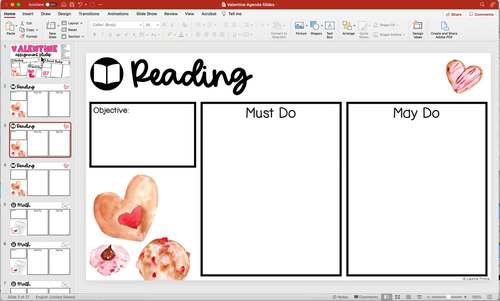 Daily Slides Valentine Theme by Leanne Prince | TPT