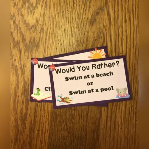 Summer Themed Would You Rather? Printable Task Cards | TPT