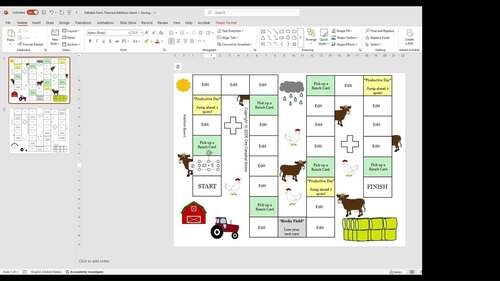 Editable Farm Themed Addition Math Game by One Canadian Goose | TPT