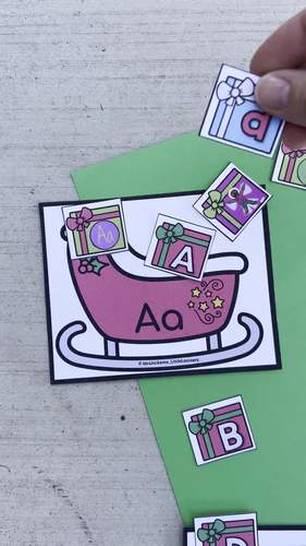 Christmas Sleigh Letter and Beginning Sounds Sorting Literacy Activity