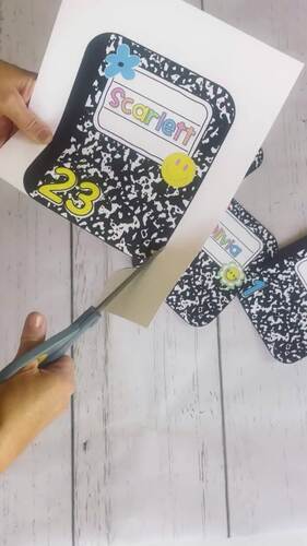 Composition Notebook Locker or Cubby Tags - Editable - Student Display ...