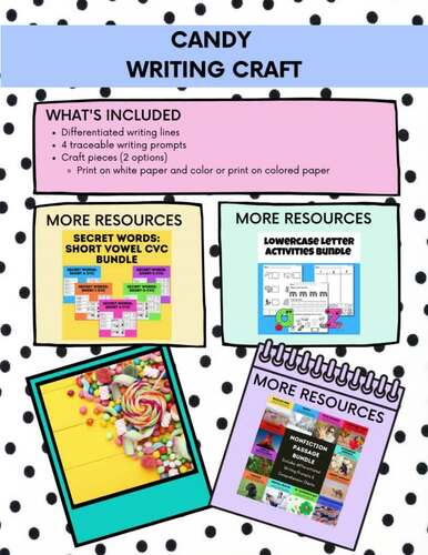 Candy Writing Craftivity - Fun & Engaging Writing Prompts & Craft Holiday