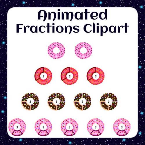 Animated GIF Valentines Donuts Separated Fractions Clipart | TPT