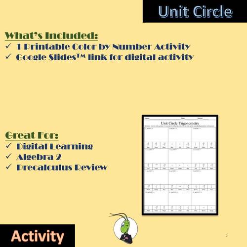 Unit Circle Trig Color by Number Activity | Google and Printable | Digital Unit Circle Trig Color by Number Activity | Google and Printable | Digital