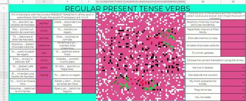 Spanish Christmas Activity | Regular Present Tense Verbs Digital ...