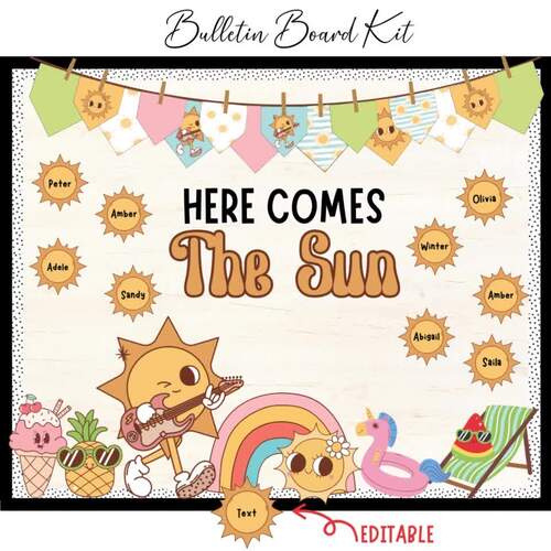 Hello Summer Bulletin Board Kit Fruit Theme Groovy Retro Classroom Decor