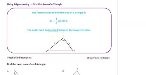 Area of a Triangle Using Trigonometry (lesson video) by Mathematics ...