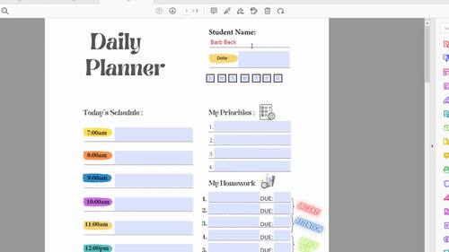 Assignments and Goals Daily-Weekly Planner | TPT