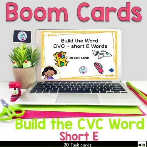 Boom Cards™ Build the CVC Short E Word Phonics Review by Leigh's Library