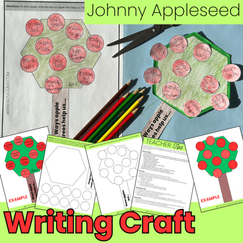 Johnny Appleseed Day Activity | Apple Tree Writing Craft | Fall ...
