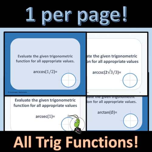Inverse Trigonometry Arc Unit Circle Task Cards for Precalculus in Radians