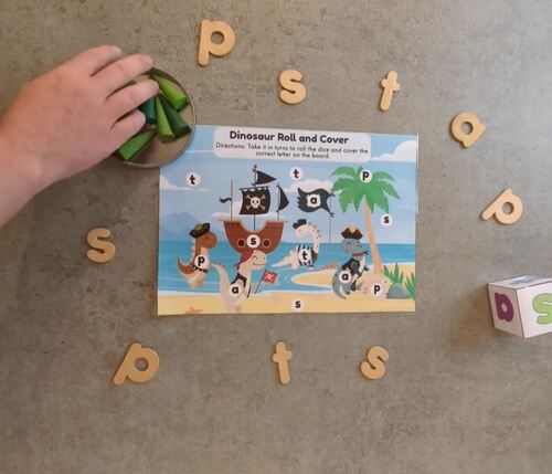 Roll and Cover - Letter Sound Recognition Game for Kindergarten Phonics