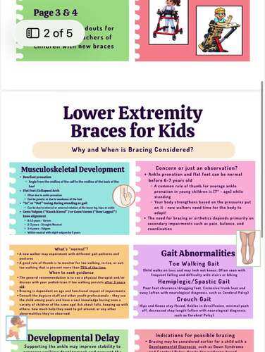 Pediatric Bracing and Orthoses (AFO, SMO) Packet: PT, Parent, Teacher ...