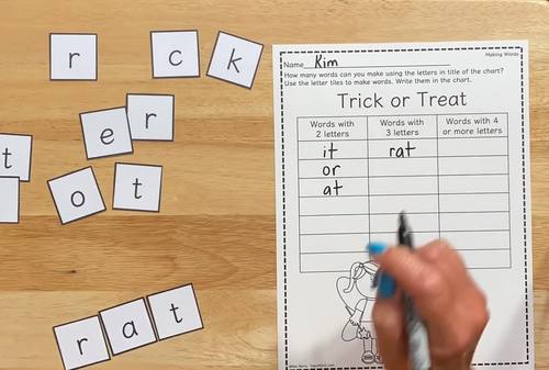 Making Words Spelling Activity for Grades 1-2 Halloween Word Work Center