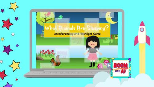 Spring BOOM CARDS Speech Therapy Flashlight I Spy Making Inference NO PRINT