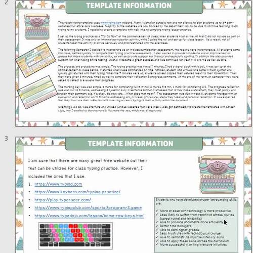 Typing Keyboarding Beginner Teacher Student Lesson PowerPoint Template 1