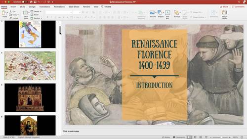 Renaissance Florence Italy: Art History Research Activity Workbook