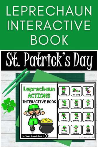 St. Patrick's Day Adaptive Interactive Book | Leprechaun Actions