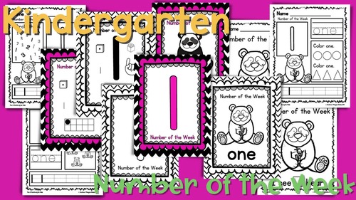 Pre K & Kindergarten Number Sense Number of Week Math Practice Worksheets
