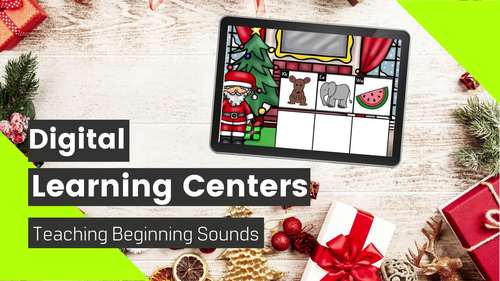 Beginning Sounds Phonics Games Christmas Literacy Centers | TPT