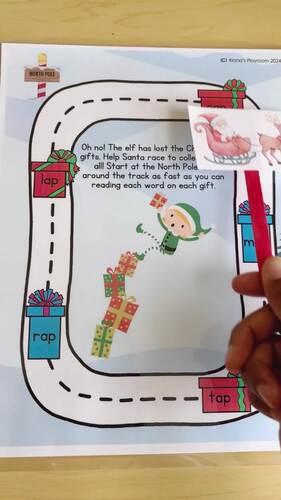 Christmas CVC Word Families Reading Race by Xiana's Playroom | TPT