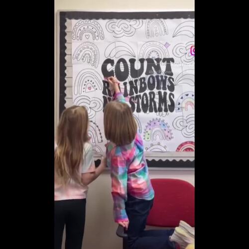 Boho Rainbow Class Decor | Gratitude Bulletin Board | Collaborative Poster