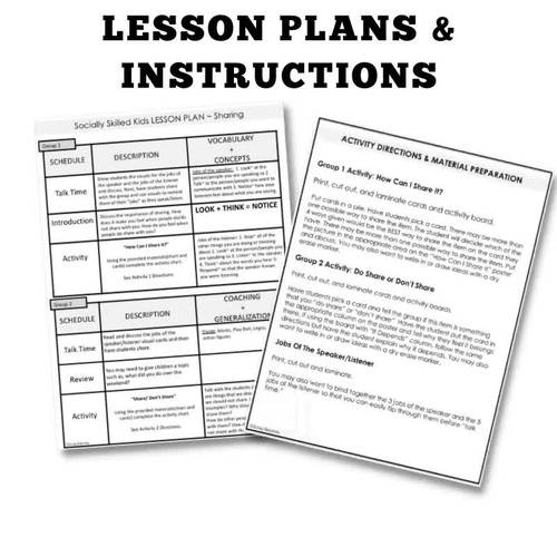 Sharing - Social Skills Lesson Plans and Activities for K-2nd Grade