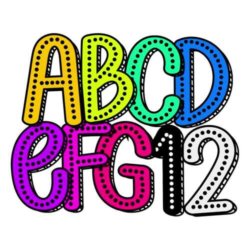 Black Dot bulletin board letters Bubble font for teachers by VividDoodle
