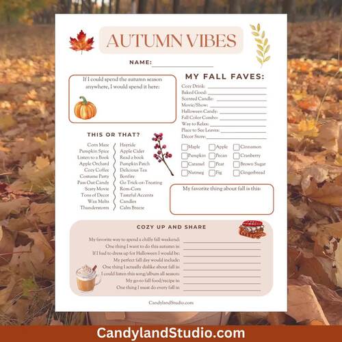 Autumn Vibes Get to Know Me, Fall Icebreaker Reflection Worksheet ...