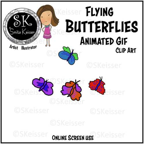 Butterflies Animation Clip Art, Butterfly GIF by Smita Keisser | TpT