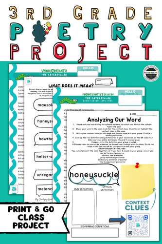 Print and Go- 3rd Grade Class Poetry Project - The Caterpillar | TPT