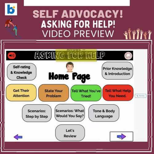 Asking for Help Self Advocacy Students with Disabilities Boom and PDF