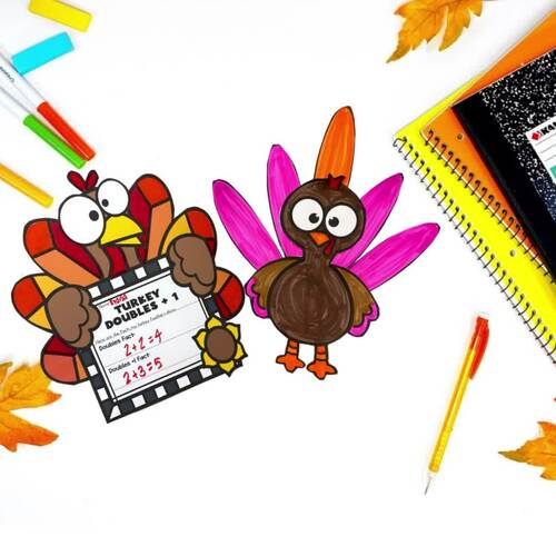 Doubles Plus One Turkey Math Craft Thanksgiving Math | TPT