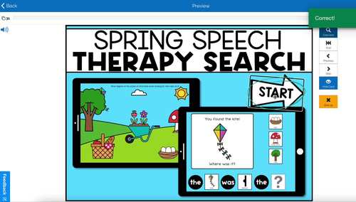 Spring Speech Therapy Search Boom Cards by Laura G SLP | TPT