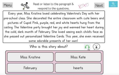 Valentine Short Stories Boom™ Cards + Worksheets BUNDLE - | Digital + Print