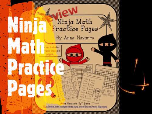 Ninja Math Practice Packet by Anna Navarre | TPT