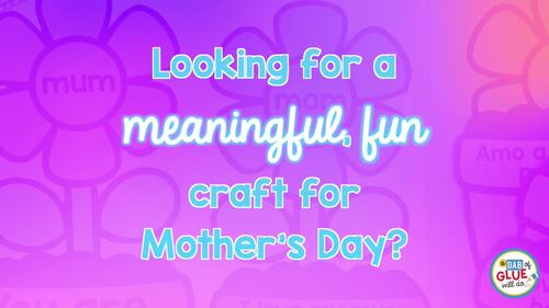Mothers Day Flower Crafts, Cards: Writing Gift: Spanish, Kindergarten ...