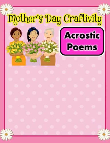 Mother's Day Purse Writing Craftivity: Acrostic Poems for Mom, Grandma ...