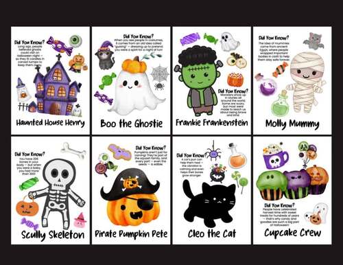 Halloween Fun Facts Posters & Cards for Classroom Bulletin Boards by ...
