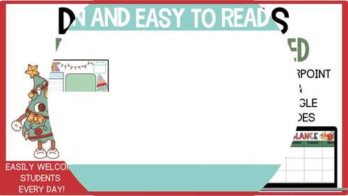 Holiday Retro Daily Agenda Slides, Christmas December Themed Editable ...