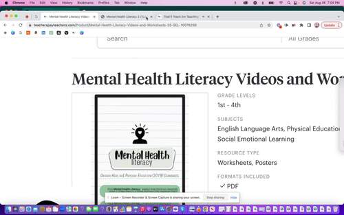 Mental Health Literacy Videos and Worksheets (3/5) SEL by That'll Teach Em