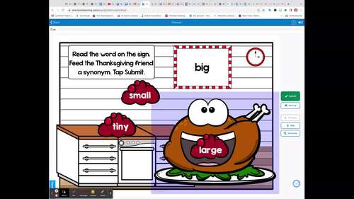 Feed the Thanksgiving Friends Synonyms BOOM™ Cards | TPT