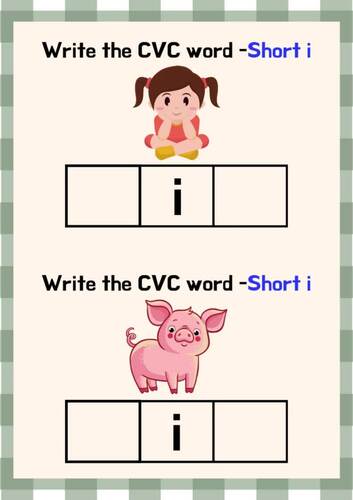 Phonic CVC Short I Easter Worksheet PreK - 2nd Easter Activity Printable