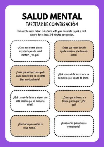MENTAL HEALTH SPANISH CONVERSATION SALUD MENTAL CONVERSACIÓN ESPAÑOL