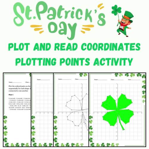 St. Patrick's Day Math Geometry Worksheet Plotting Shapes on the ...